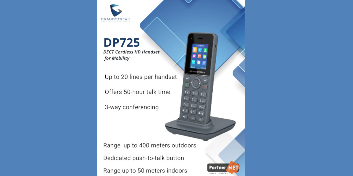 Grandstream DECT DP725: Ασύρματο HD handset με απαράμιλλη κινητικότητα ...